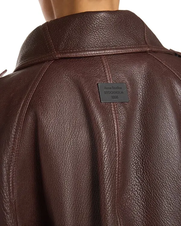 Acne Studios Cropped Leather Trench Coat