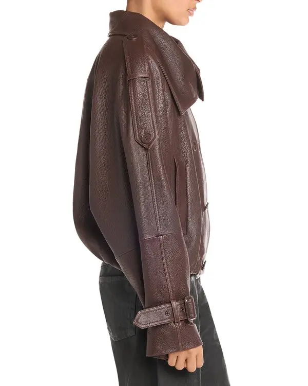 Acne Studios Cropped Leather Trench Coat