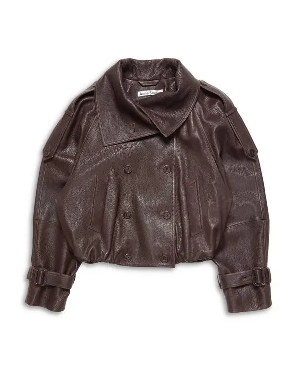 Acne Studios Cropped Leather Trench Coat