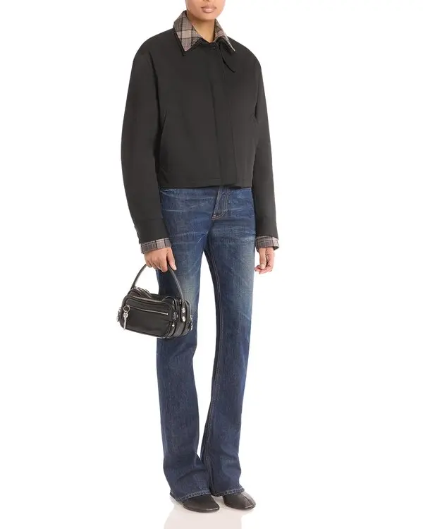 Acne Studios Check Trim Cotton Jacket - Black