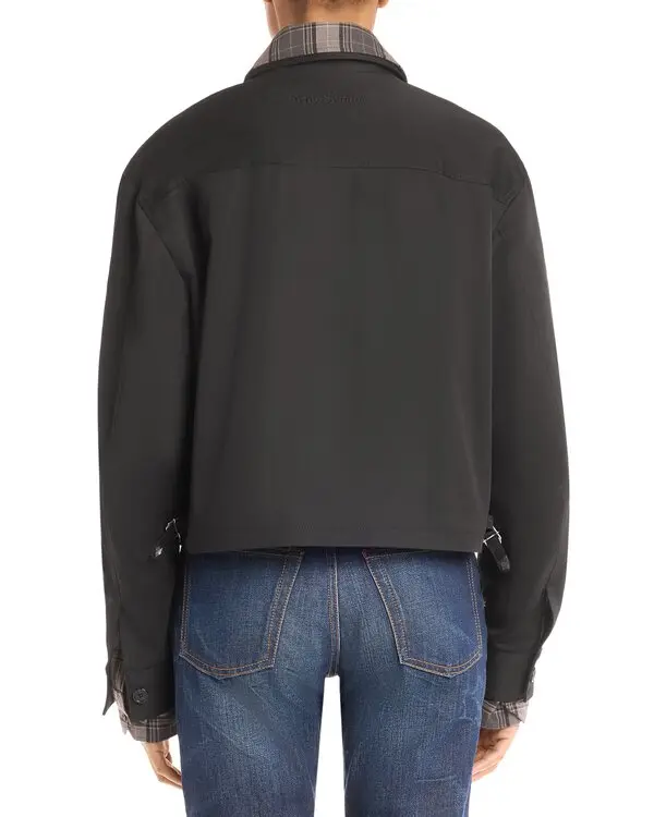 Acne Studios Check Trim Cotton Jacket - Black