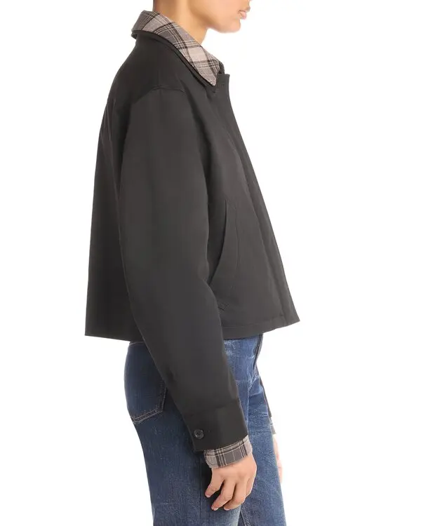 Acne Studios Check Trim Cotton Jacket - Black