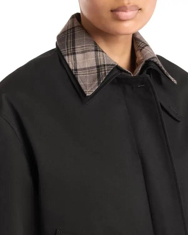 Acne Studios Check Trim Cotton Jacket - Black