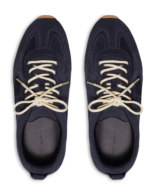 Tory Burch Suede Lace-up Sneakers - New Navy
