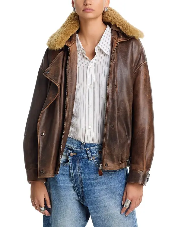R13 Leather Bomber Jacket