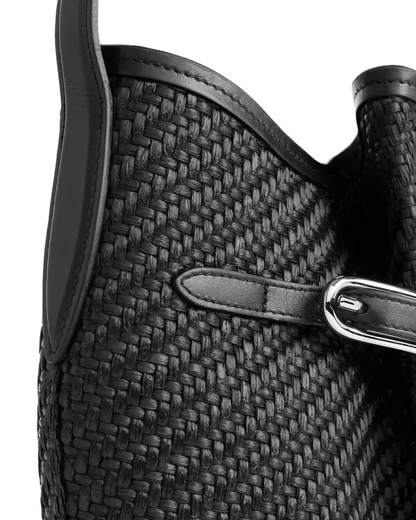 LIFFNER Belted Mini Raffia Bucket Bag