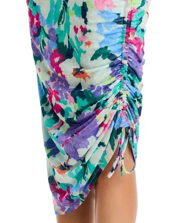 Ramy Brook Giovanna Strapless Floral Print Ruched Dress