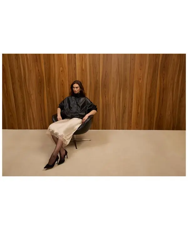 French Connection Dessa Faux Leather Funnel Neck Jacket