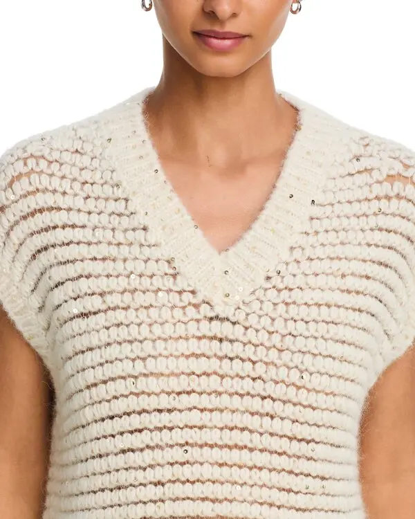 Herno Sleeveless Alpaca Blend Sequin Sweater