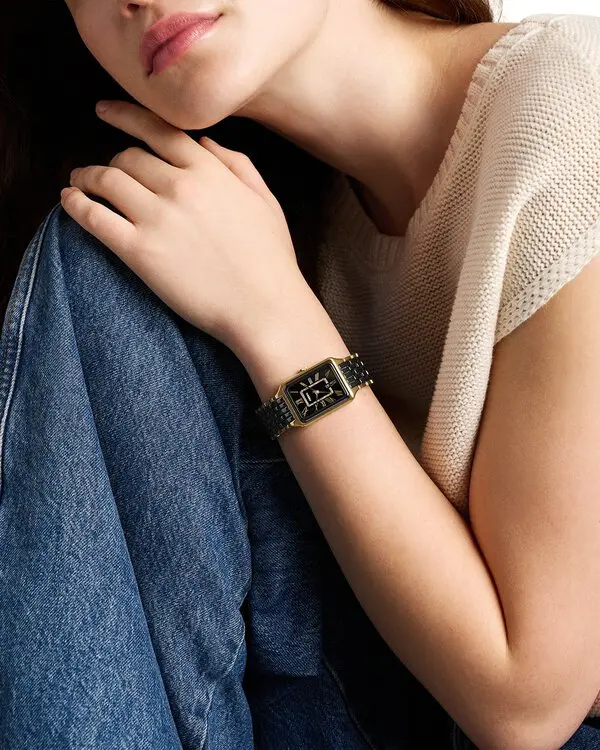 Fossil Raquel Watch Rectangular Stainless Steel Two-tone Link Bracelet