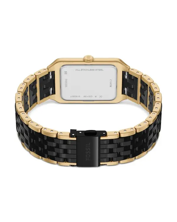 Fossil Raquel Watch Rectangular Stainless Steel Two-tone Link Bracelet