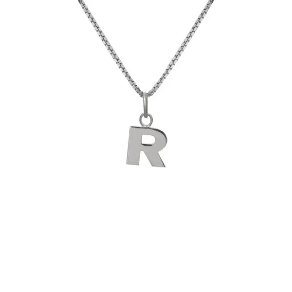 EDGE ONLY Letter Pendant "r" Initial Necklace Sterling - Silver