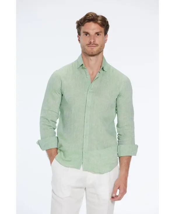 MOEVA Harry Linen Shirt With Spread Collar