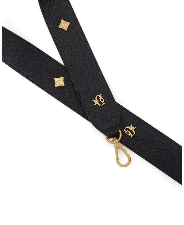 Mcm Pina Shoulder Strap In Studded Calfskin