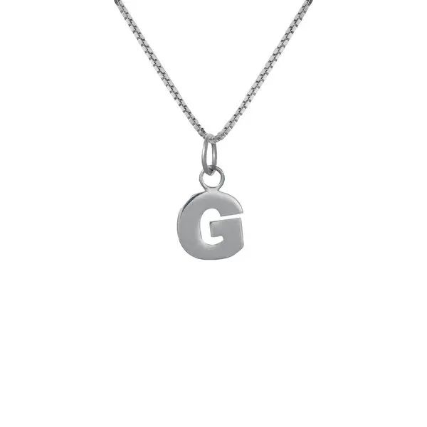 EDGE ONLY Letter Pendant "g" Initial Necklace Sterling - Silver