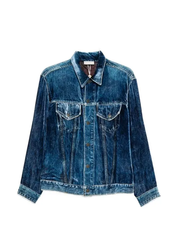 PIERRE-LOUIS MASCIA Denim Print Jacket - Blue