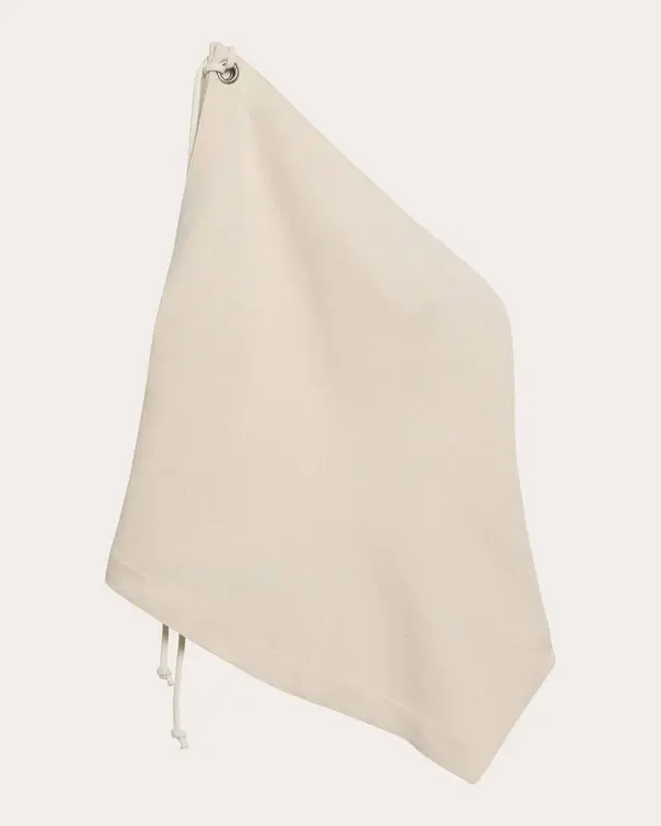 Helmut Lang Cotton Twill Asymmetric Sailor Top - Neutral