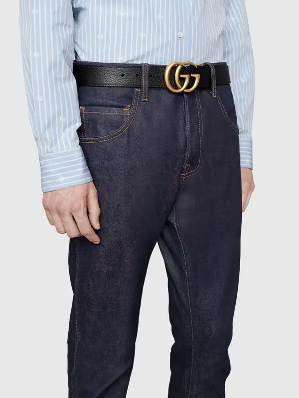 Gucci Reversible Gg Leather Belt
