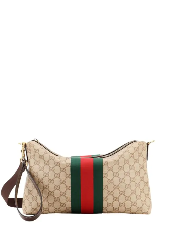 Gucci Gg Web Shoulder Bag - Beige
