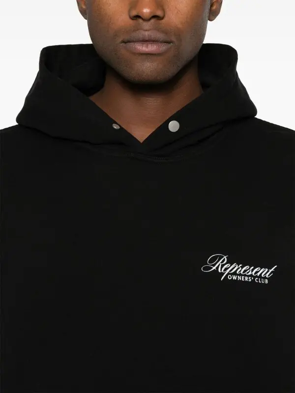REPRESENT Owners Club Script Hoodie With Logo Detail