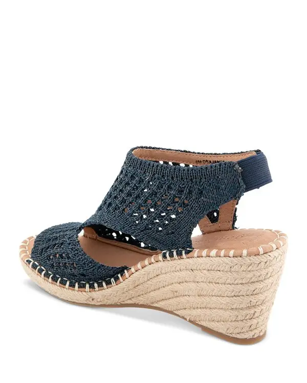 KENNETH COLE Cody Raffia Knit Espadrille Sandals - Navy Knit