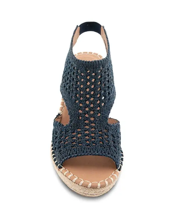 KENNETH COLE Cody Raffia Knit Espadrille Sandals - Navy Knit