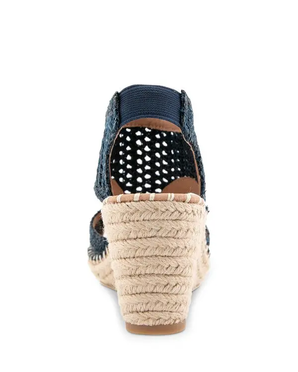 KENNETH COLE Cody Raffia Knit Espadrille Sandals - Navy Knit