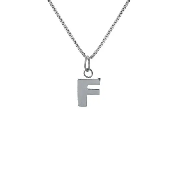 EDGE ONLY Letter Pendant "f" Initial Necklace Sterling - Silver