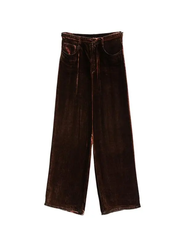PIERRE-LOUIS MASCIA Velvet Wide-leg Trousers - Red