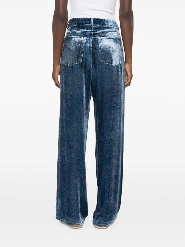 PIERRE-LOUIS MASCIA Denim Print Wide-leg Trousers