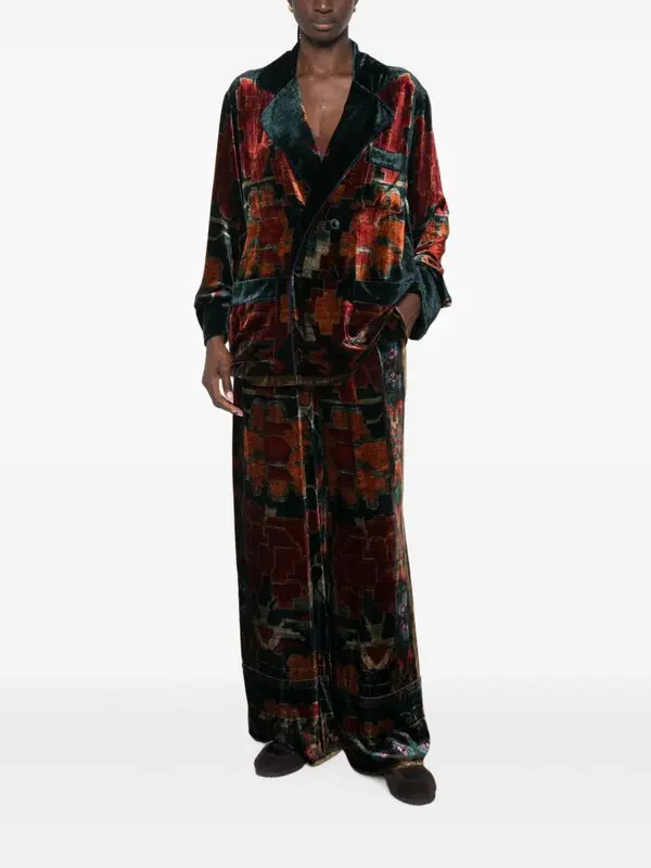 PIERRE-LOUIS MASCIA Printed Wide-leg Trousers