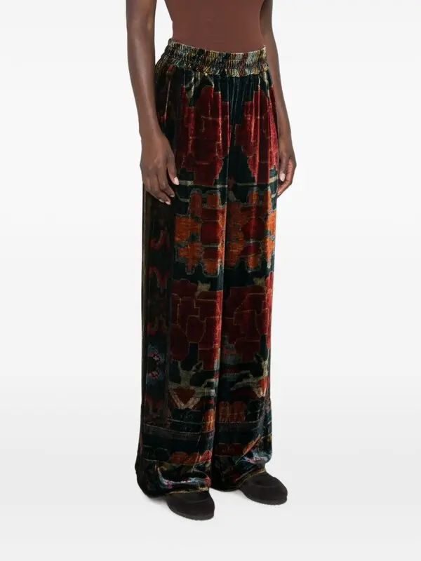 PIERRE-LOUIS MASCIA Printed Wide-leg Trousers