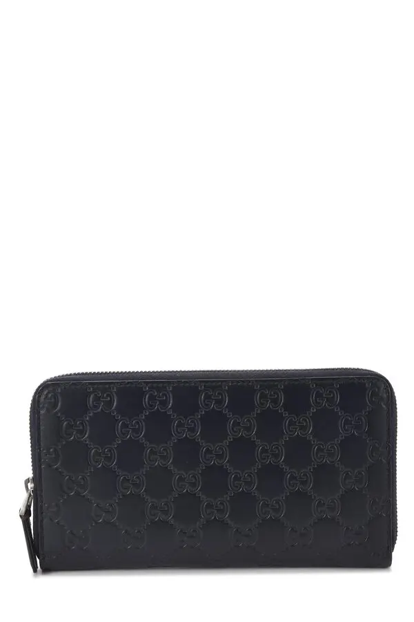 Gucci Ssima Zip Around Orangizer - Navy