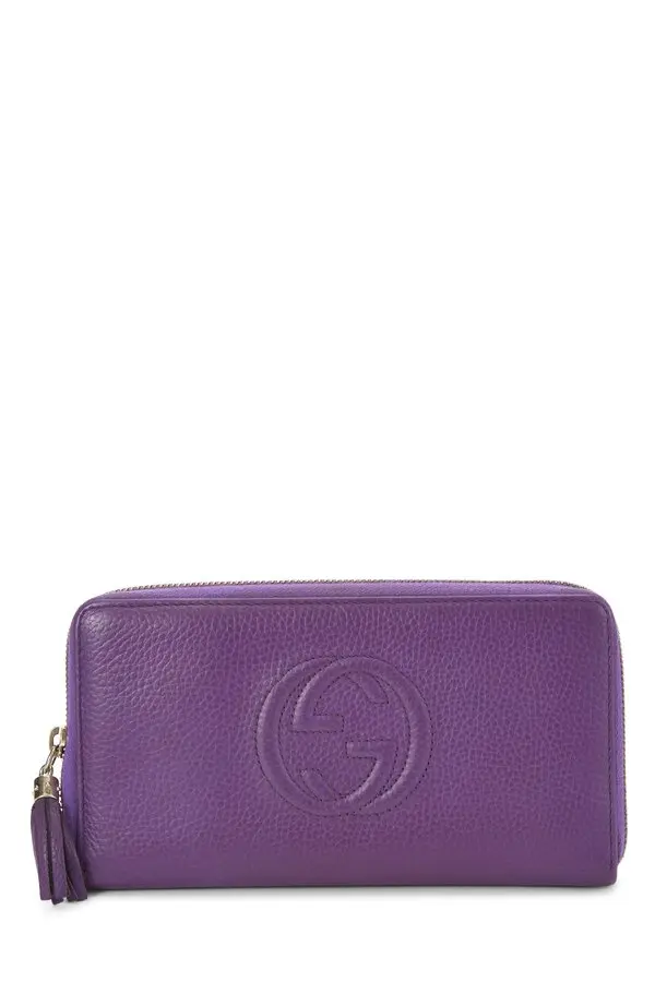 Gucci Soho Zip Around Wallet - Purple