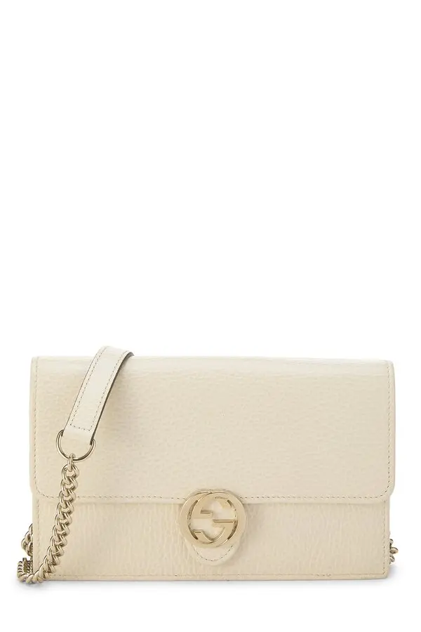 Gucci Cream Interlocking Wallet On Chain