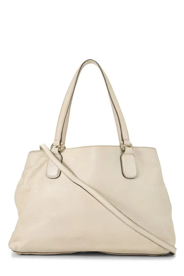 Gucci Soho Leather Working Tote - Cream