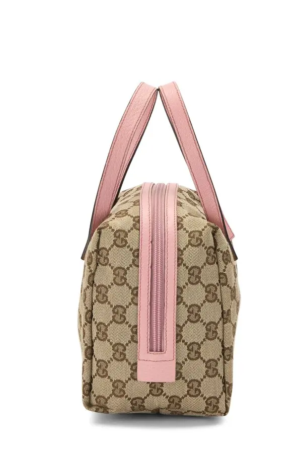 Gucci Original Gg Canvas Tofu Bag With Leather Trim - Beige