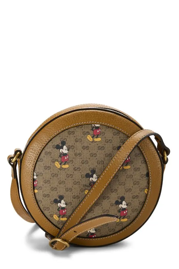 Gucci Gg Supreme Mickey Mouse Round Crossbody Bag