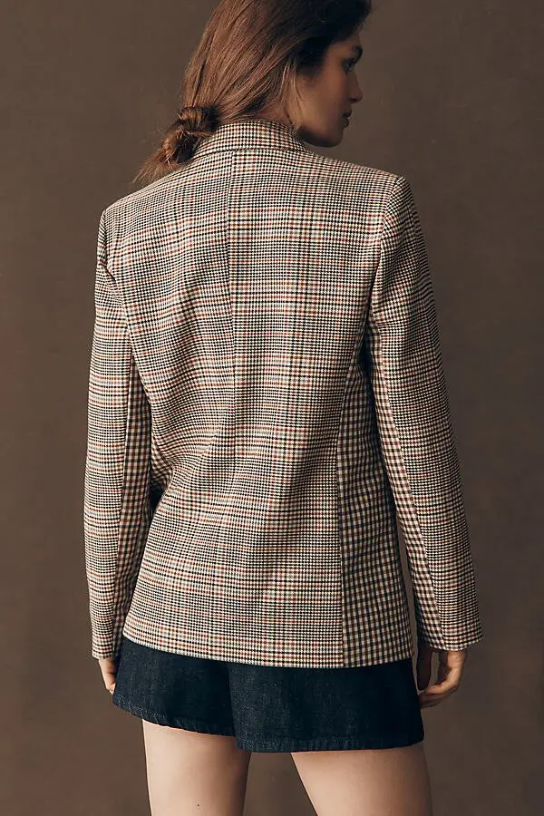 Maeve Double-breasted Checked Blazer