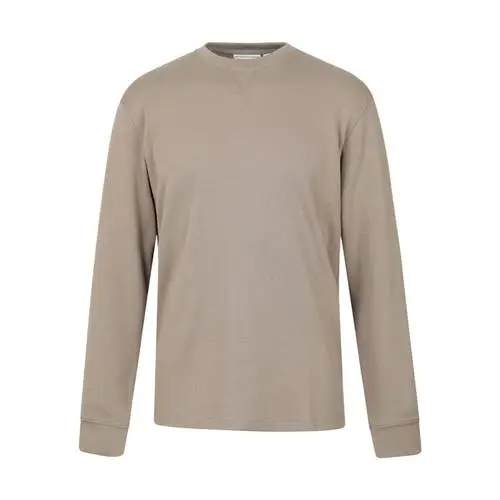 Mountain Warehouse Tillsbury Textured Waffle Crew Neck Long-sleeved Sweatshirt - Dark Beige