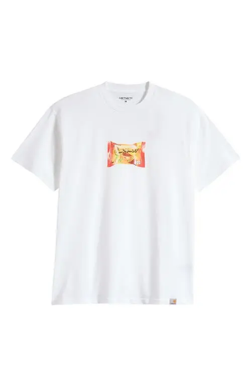 Carhartt Work In Progress Road Side Snack Organic Cotton Graphic T-shirt - White