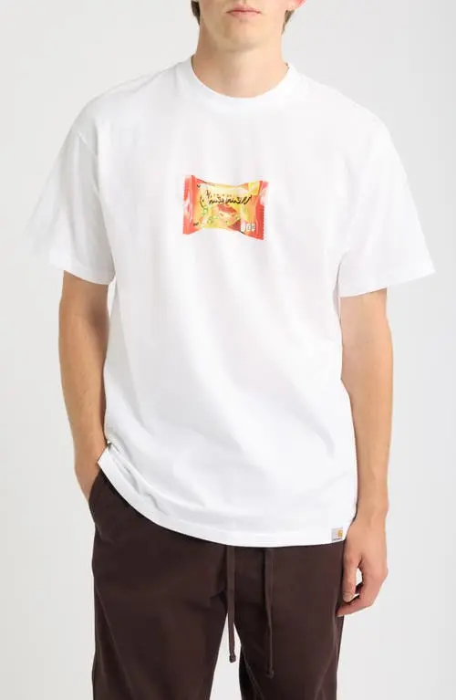Carhartt Work In Progress Road Side Snack Organic Cotton Graphic T-shirt - White