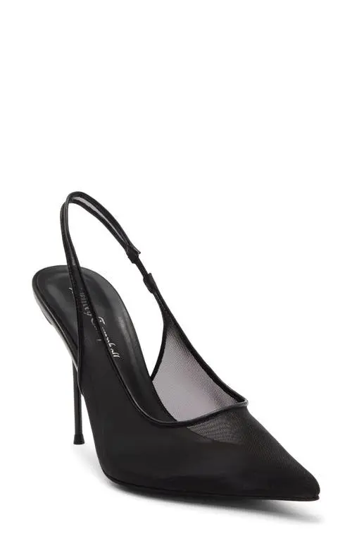 Jeffrey Campbell Pucker Slingback Pointed Toe Pump - Black Mesh
