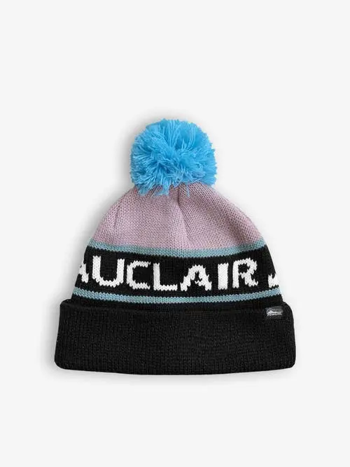 AUCLAIR Pom Pom Beanie - Black/pink/blue