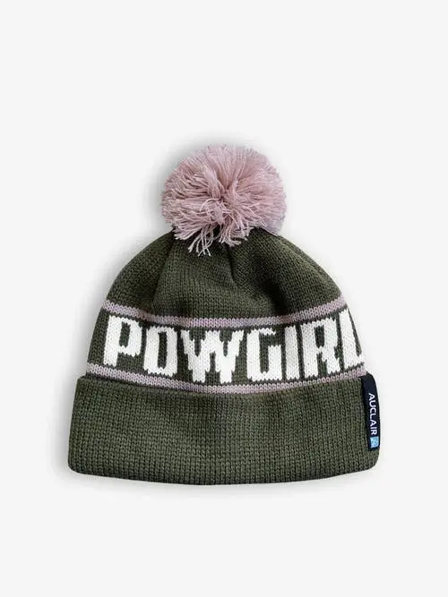 AUCLAIR Pom Pom Beanie - Khaki/pink