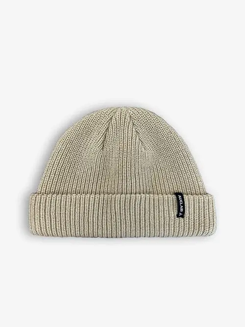 AUCLAIR Ribbed Acrylic Beanie - Cream