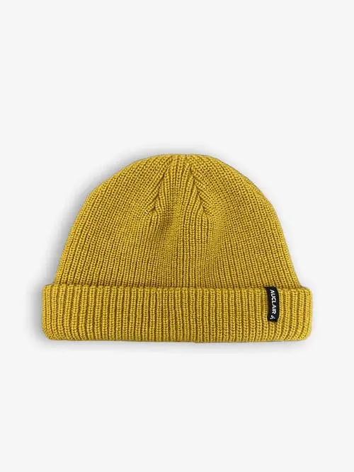 AUCLAIR Ribbed Acrylic Beanie - Mustard