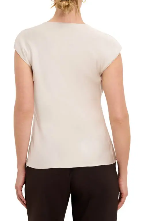 NIC+ZOE Day Gloss Drape Neck Top - Coconut