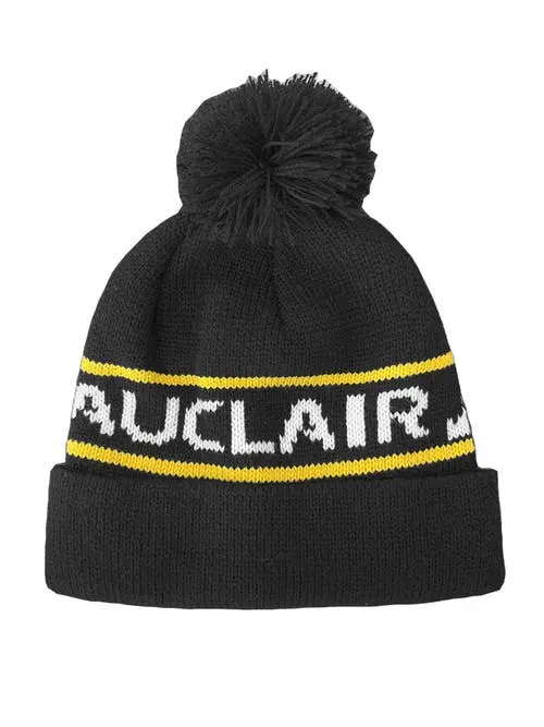 AUCLAIR Acrylic Pompom Beanie - Black/yellow