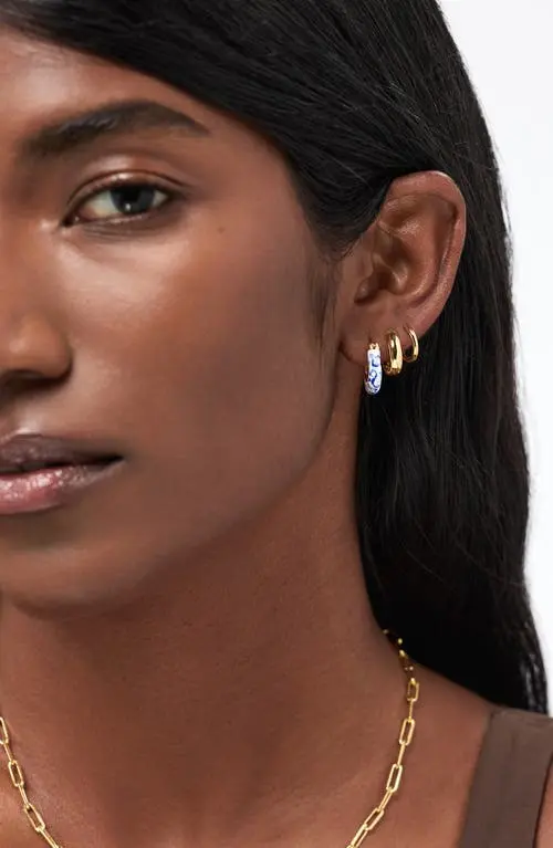 ANA LUISA Dakota Mini Marbled Enamel Hoop Earrings